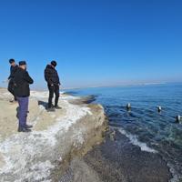 Receding water levels in Van Lake reveal ruins of ancient pier ...