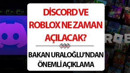 DİSCORD VE ROBLOX AÇILDI MI, SON DURUM NE Roblox ve Discord ne zaman açılacak, açılacak mı, erişim yasağı kalkacak mı Bakan Uraloğlundan önemli açıklama: Düzenleme üzerinde çalışıyoruz