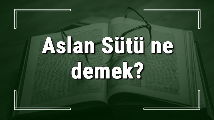 Aslan Sütü ne demek? Aslan Sütü deyiminin anlamı ve cümle içinde örnek ...