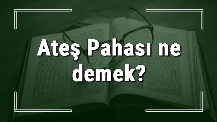 Ateş Pahası ne demek? Ateş Pahası deyiminin anlamı ve cümle içinde ...