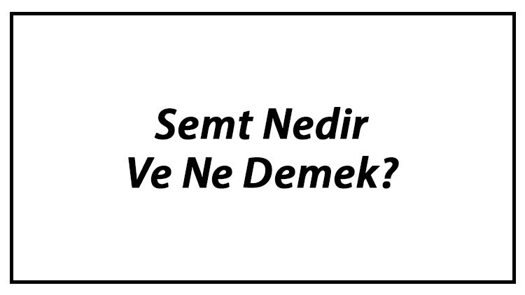 Semt Nedir Ve Ne Demek? Semt Tdk Sözlük Anlamı - Haberler