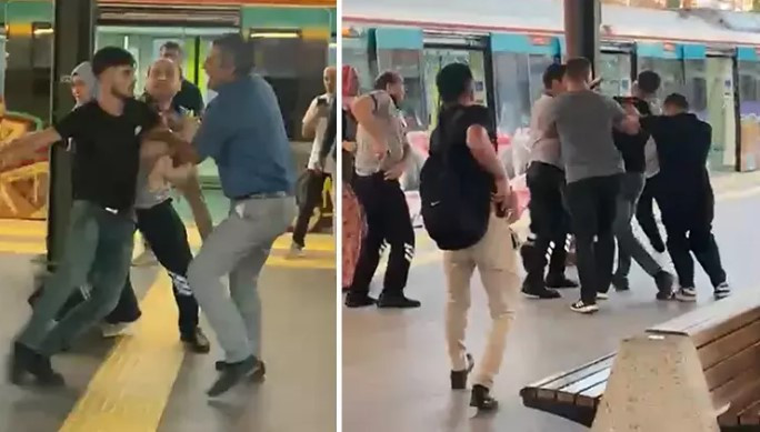 Pendik Marmaray’da iki grup arasındaki kavga kamerada - Son Dakika Haberleri