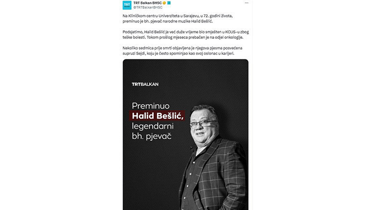 Halid Beslic kimdir, kaç yaşında ve neden vefat etti? Bosna-Hersekli ...