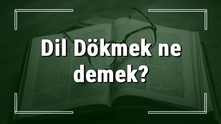 Dil Dökmek ne demek? Dil Dökmek deyiminin anlamı ve örnek cümle içinde ...