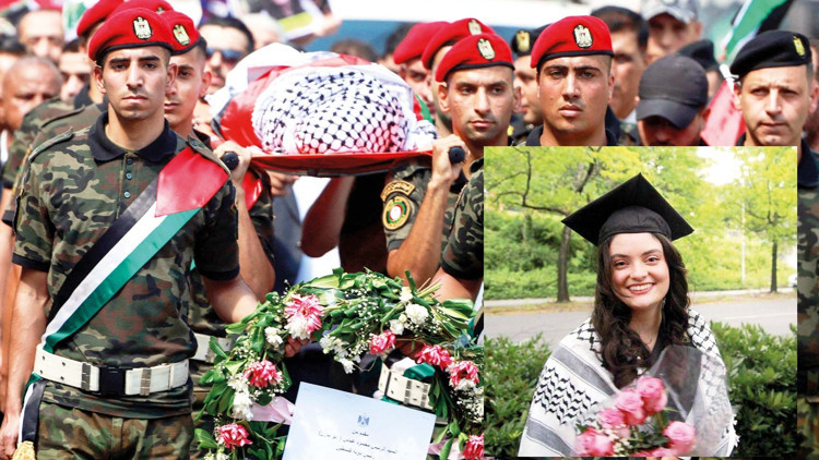 Ayşenur’a Filistin bayraklı, kefiyeli veda... Resmi törenle uğurladılar ...