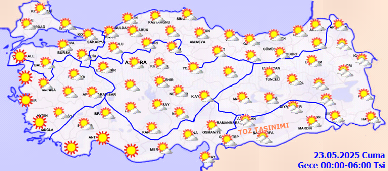 Hava durumu tahminleri il il 23 Mayıs 2025 | Bugün hava nasıl olacak ...