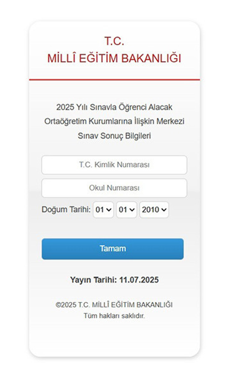 SON DAKİKA HABERLER: LGS 2025 SONUÇLARI ÖĞRENME SAYFASI (MEB.GOV.TR ...