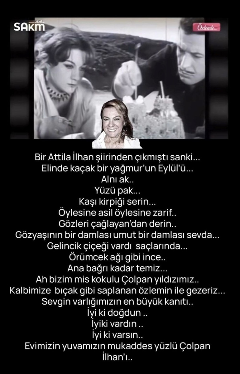 Kerem Alışık annesi Çolpan İlhan'ı andı: Gelincik çiçeği vardı ...