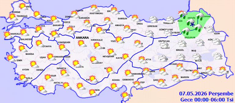 Günün Hava durumu tahminleri il il 7 Mayıs 2026 | Bugün hava nasıl ...