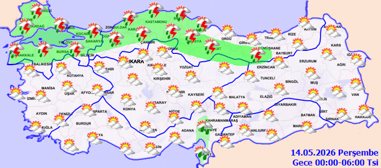 HAVA DURUMU TAHMİNLERİ İL İL |Yarın (14 Mayıs) hava nasıl olacak ...